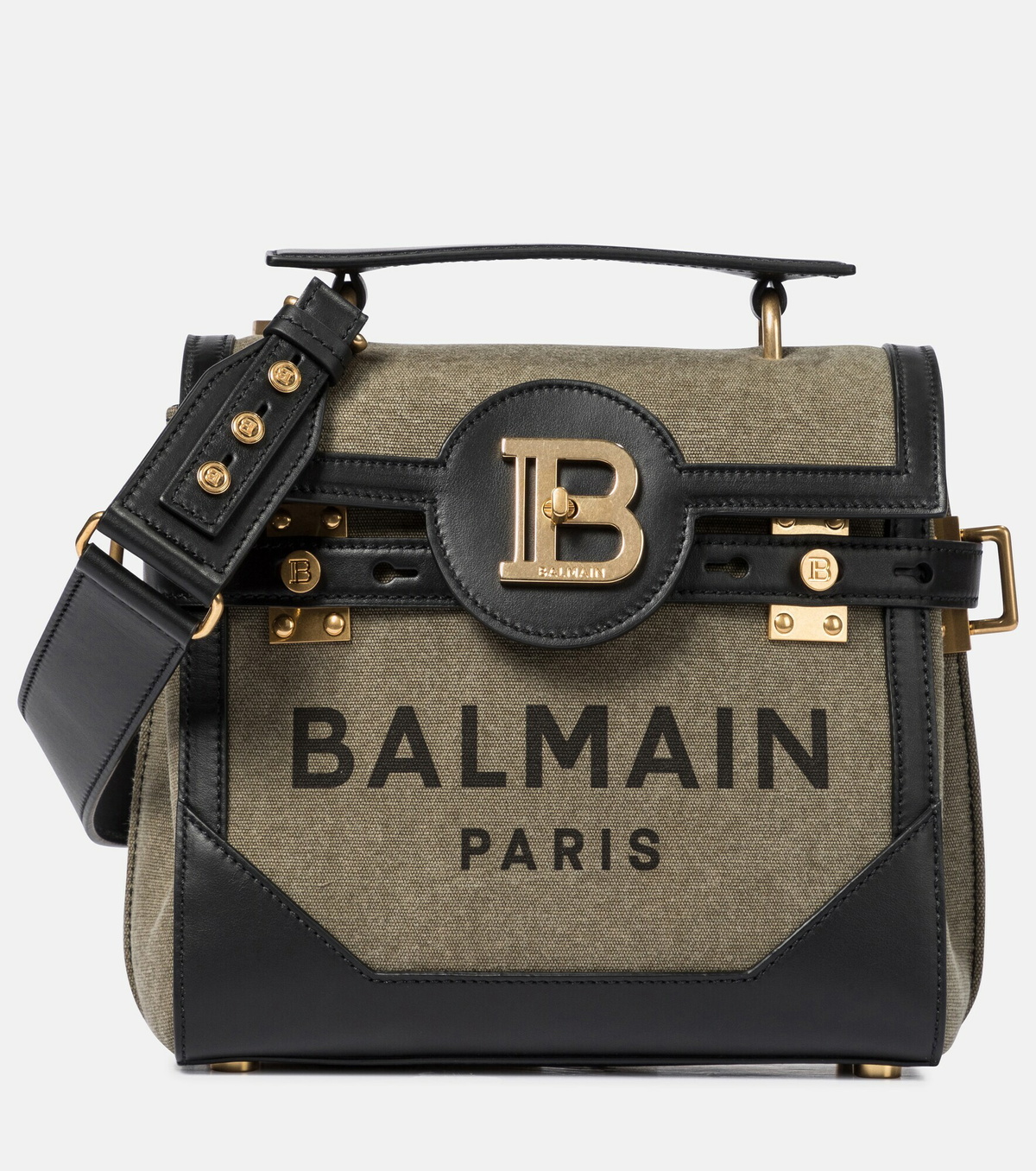 Balmain - B-Buzz 23 leather-trimmed shoulder bag Balmain