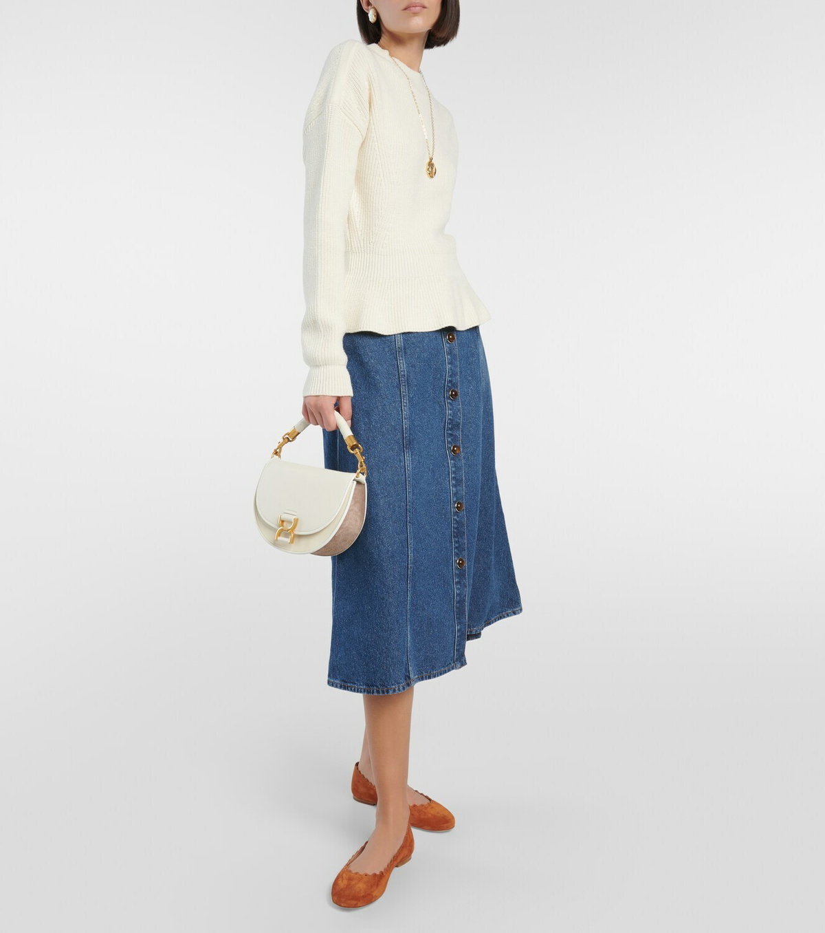 Chloé Lauren embellished suede ballet flats Chloe