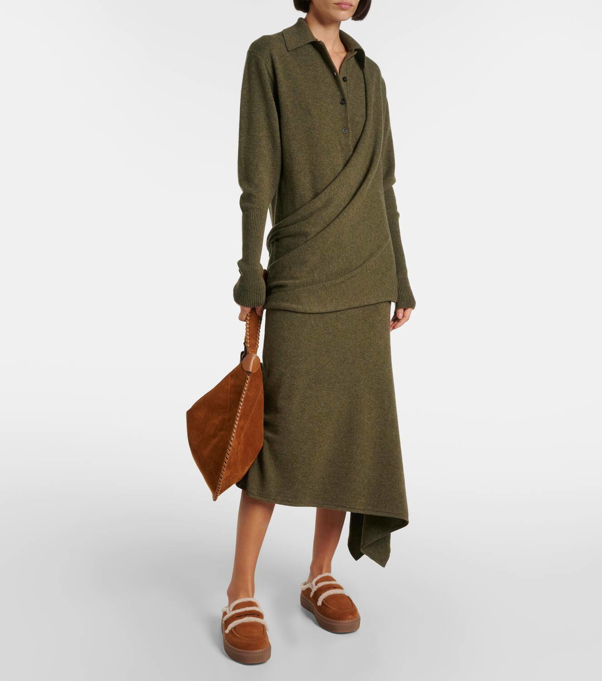 Inuikii Shearling-trimmed suede mules Inuikii
