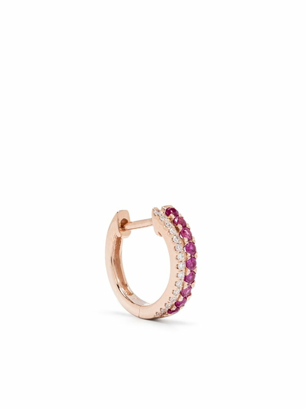 Roxanne First 14K Rose Gold Diamond And Sapphire Double Row Hoop Earring Roxanne First