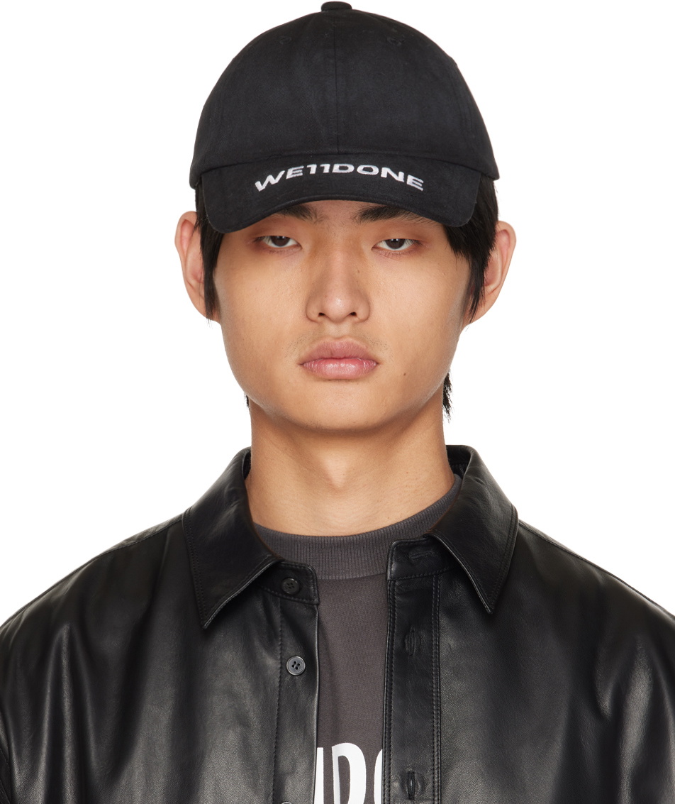 We11done Black Embroidered Cap We11done