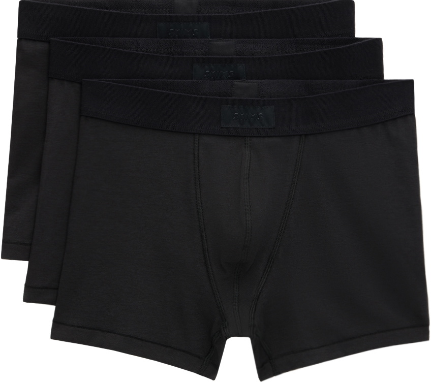 SKIMS Three-Pack Black SKIMS Cotton 3 Boxer Briefs SKIMS