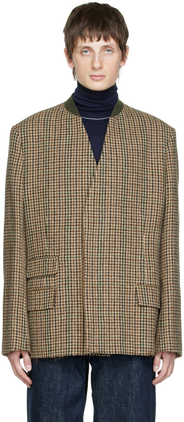 Maison Margiela Brown Check Blazer Maison Margiela