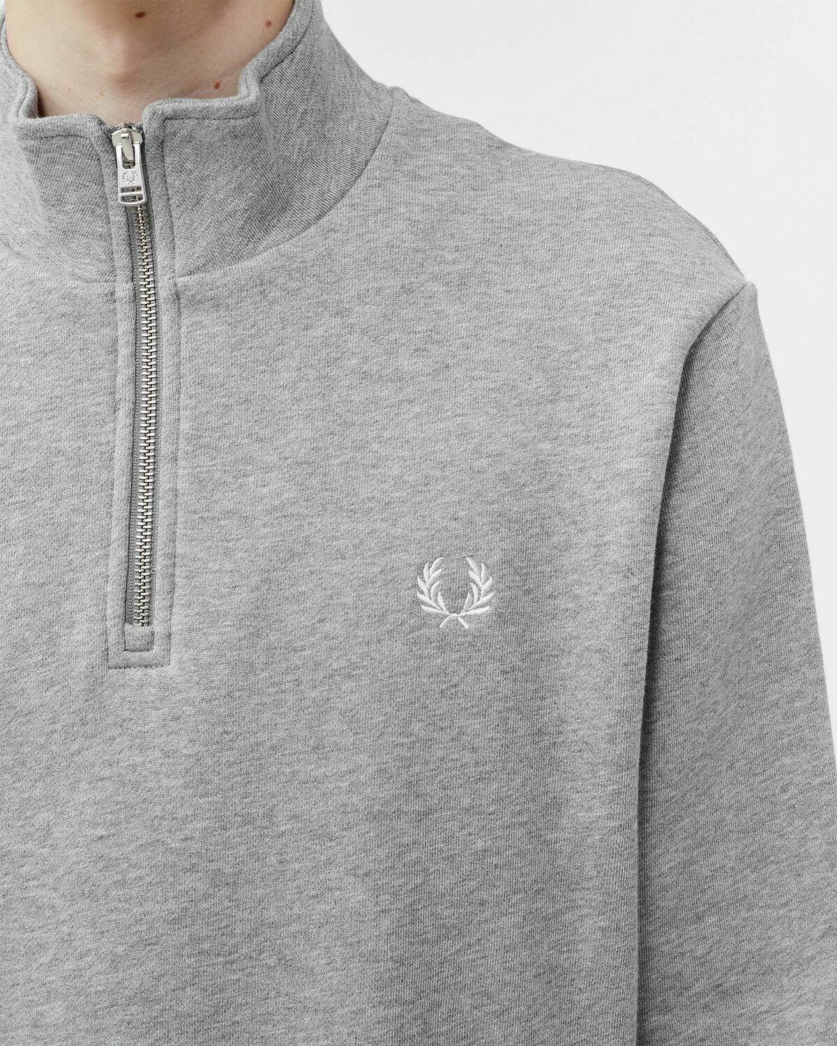 Fred Perry Half Zip Sweatshirt Grey Half Zips Fred Perry