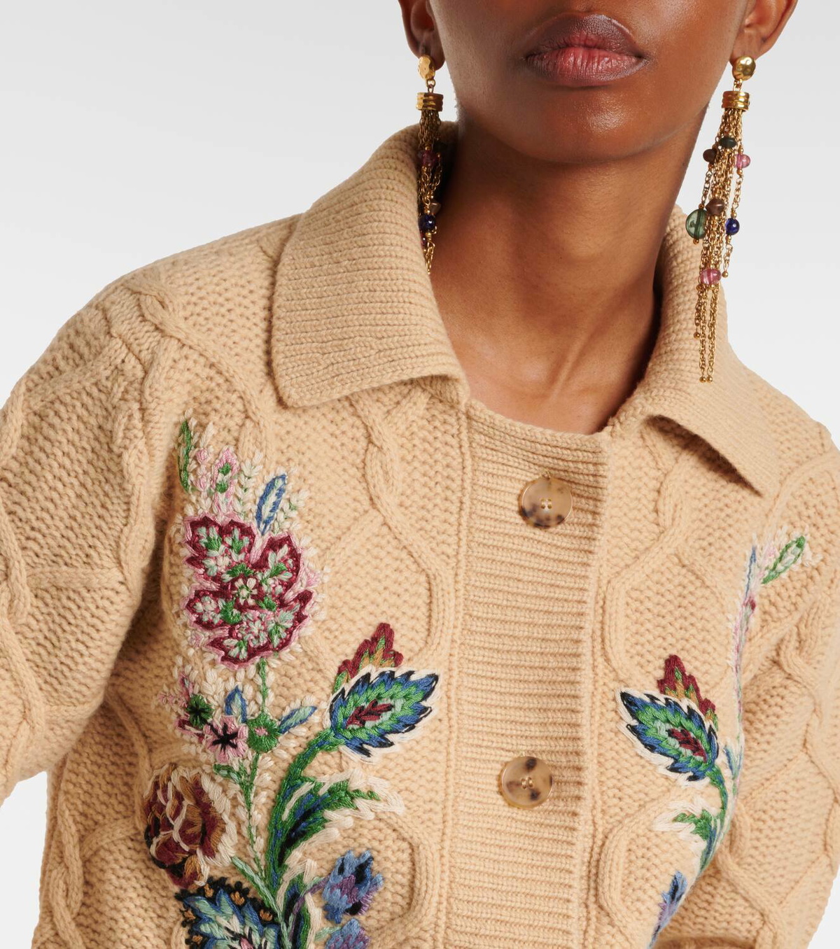 Etro Embroidered wool and cashmere cardigan Etro
