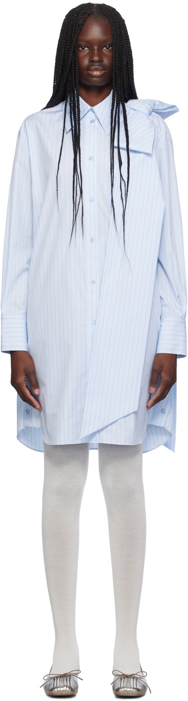 Simone Rocha Blue Long Shoulder Bow Masculine Midi Dress Simone Rocha