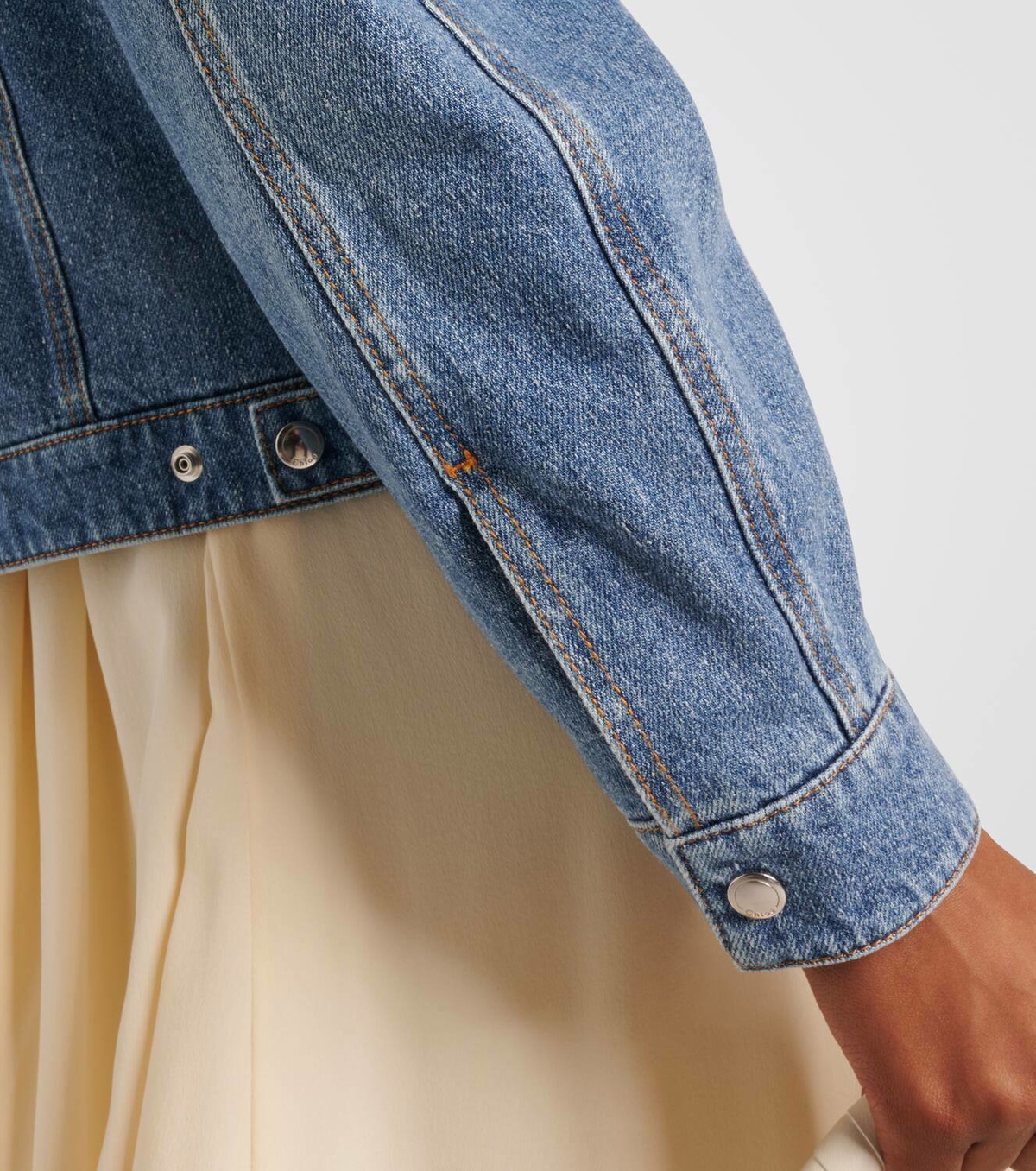 Chloé Shearling-trimmed denim jacket Chloe