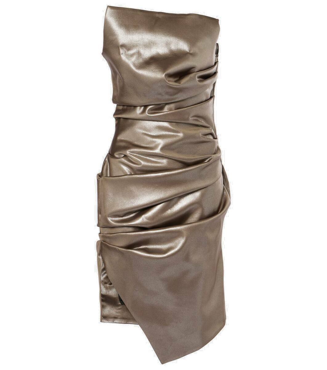 Mugler Ruched metallic bustier dress Mugler