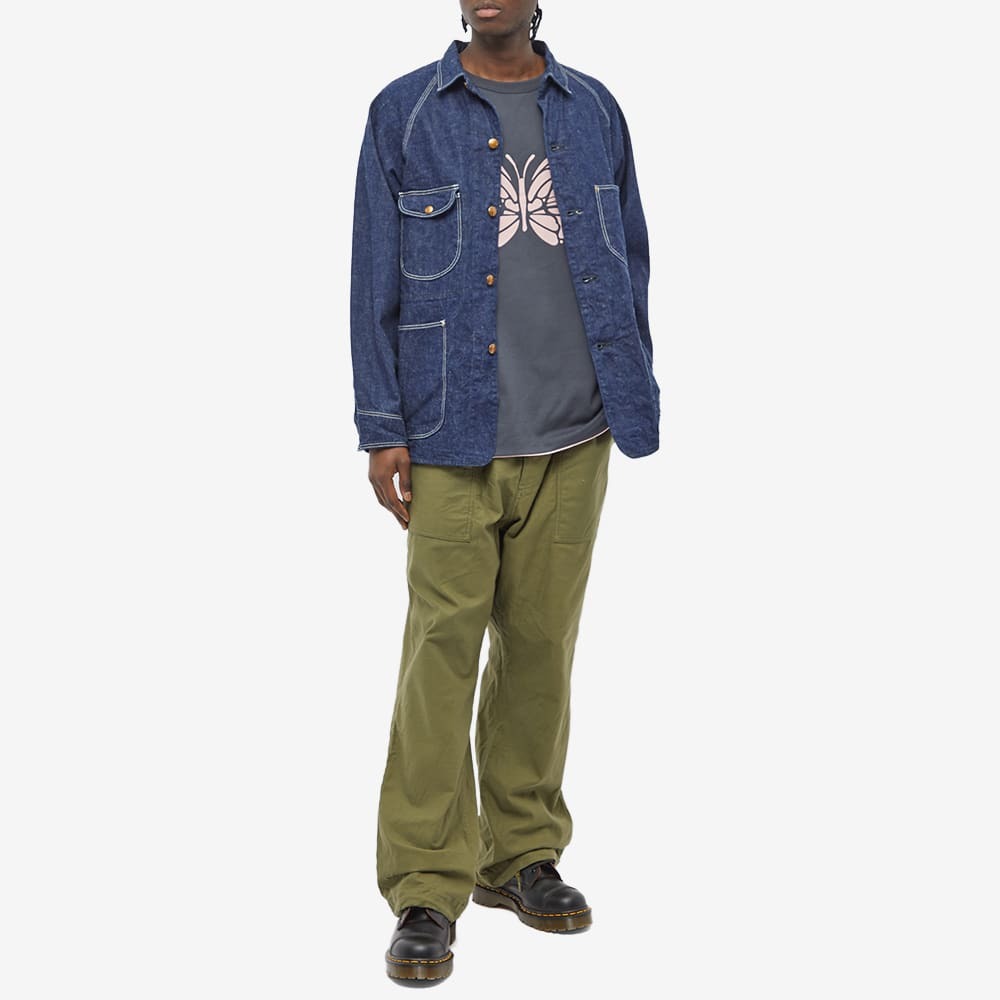 Needles Men's Reversible Logo T-Shirt in Charcoal Needles