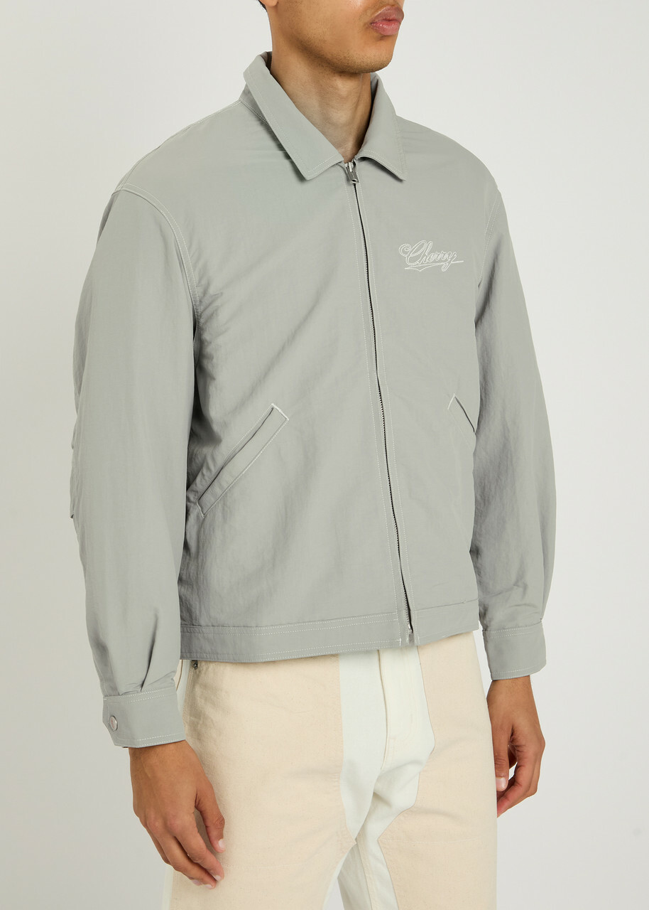 Cherry Los Angeles Logo-embroidered Shell Jacket Grey CHERRY LA