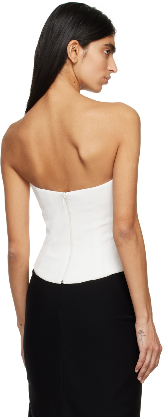 Mônot White Plunging Tank Top