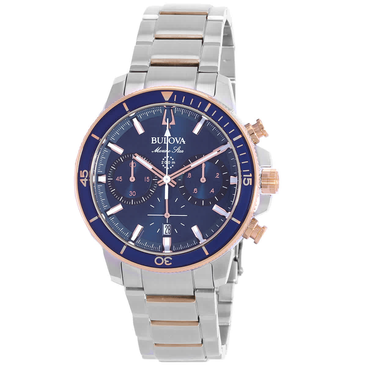 Bulova Marine Star Chronograph Blue Dial Mens Watch 98B301 Bulova
