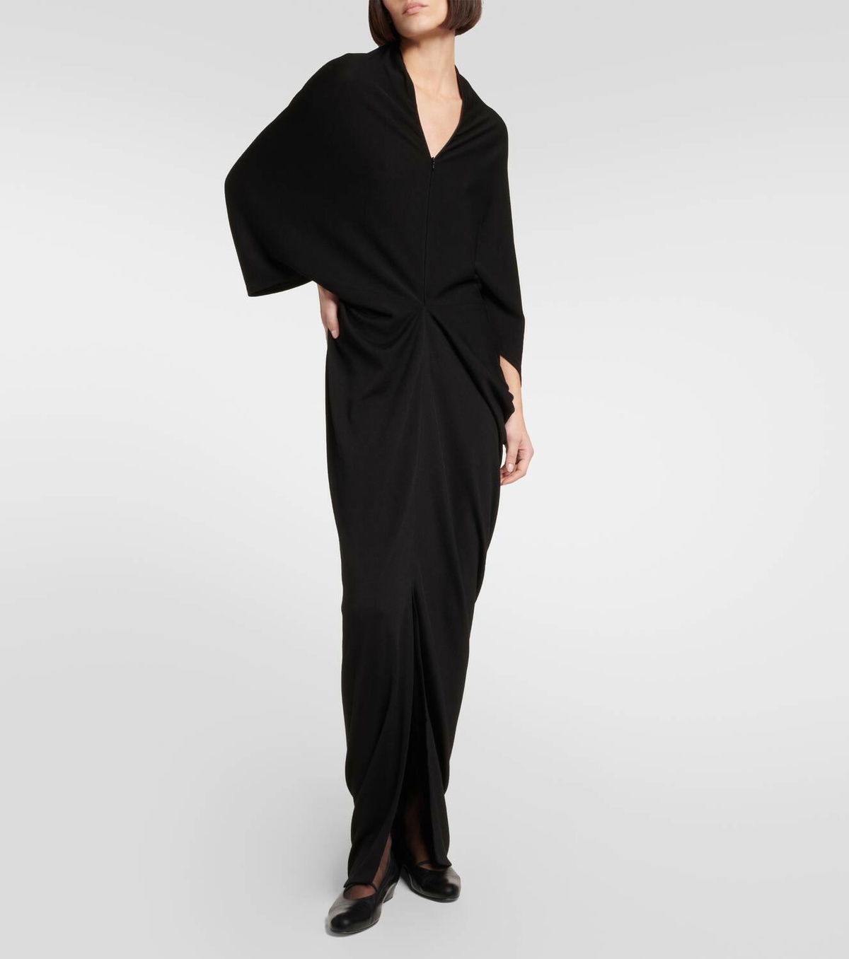 The Row Rodin draped wool jersey maxi dress The Row