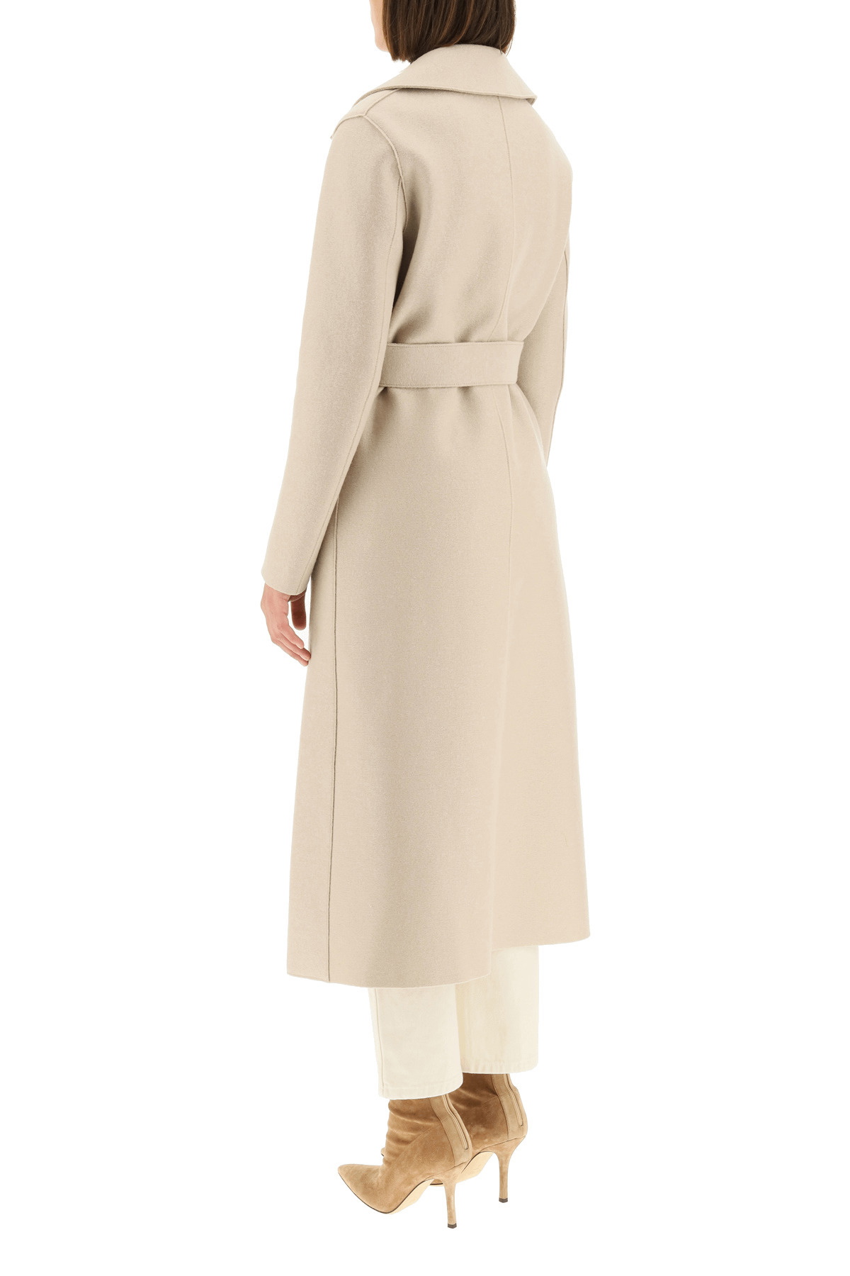 HARRIS WHARF LONDON long coat in pressed wool Beige Harris Wharf London
