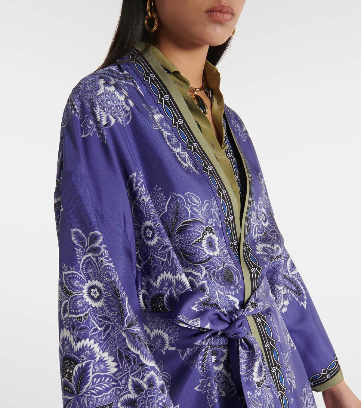 Etro Printed silk twill robe Etro