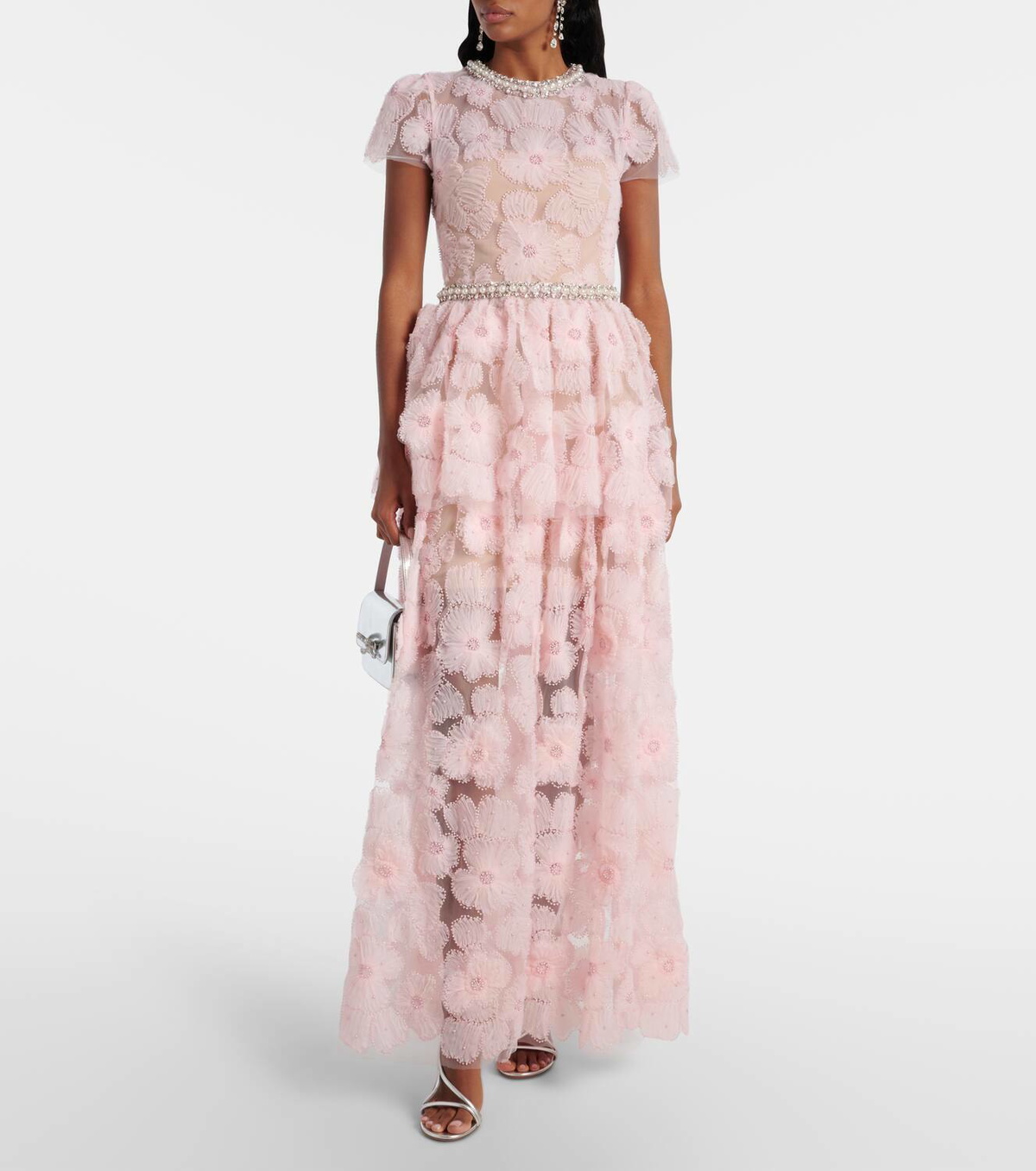 Self-Portrait Embellished floral tulle gown Self-Portrait