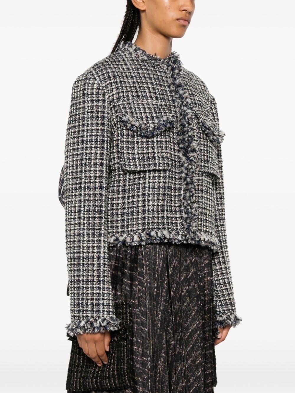SACAI - Tweed Wool Short Jacket Sacai