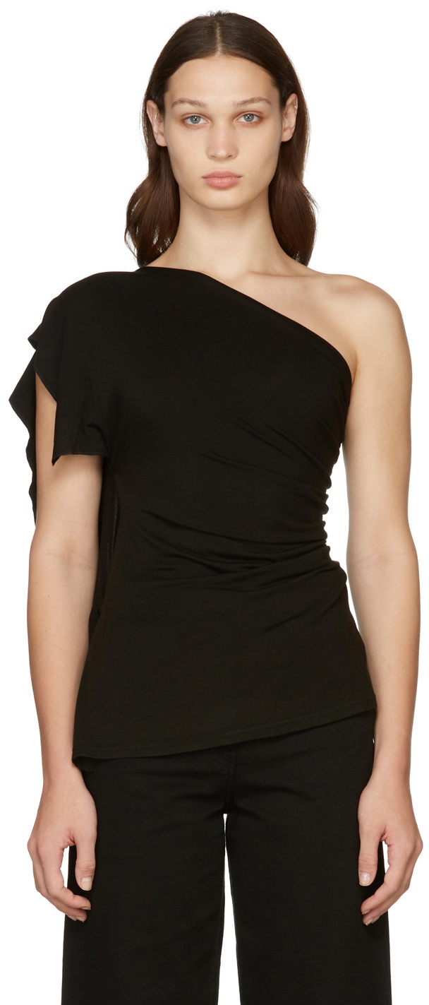 Yohji Yamamoto Black Left Shoulderless Tank Top Yohji Yamamoto