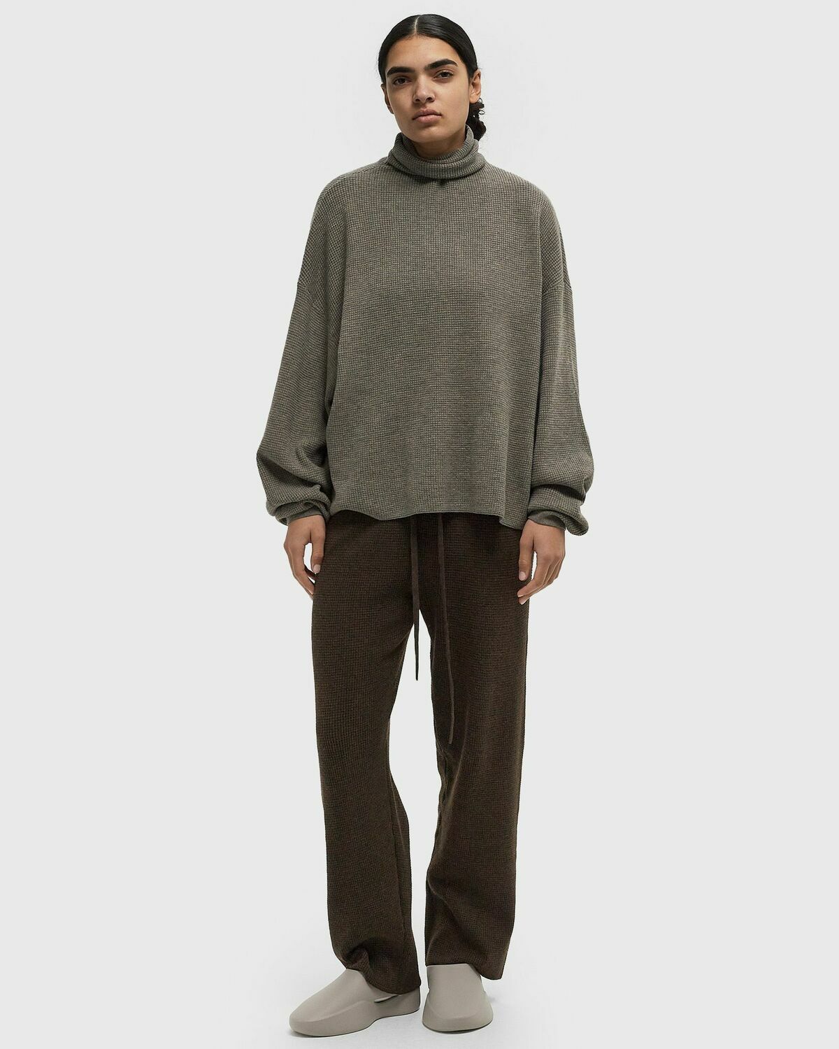 Fear of God Essentials WAFFLE RELAXED PANT Brown Womens Casual Pant ...
