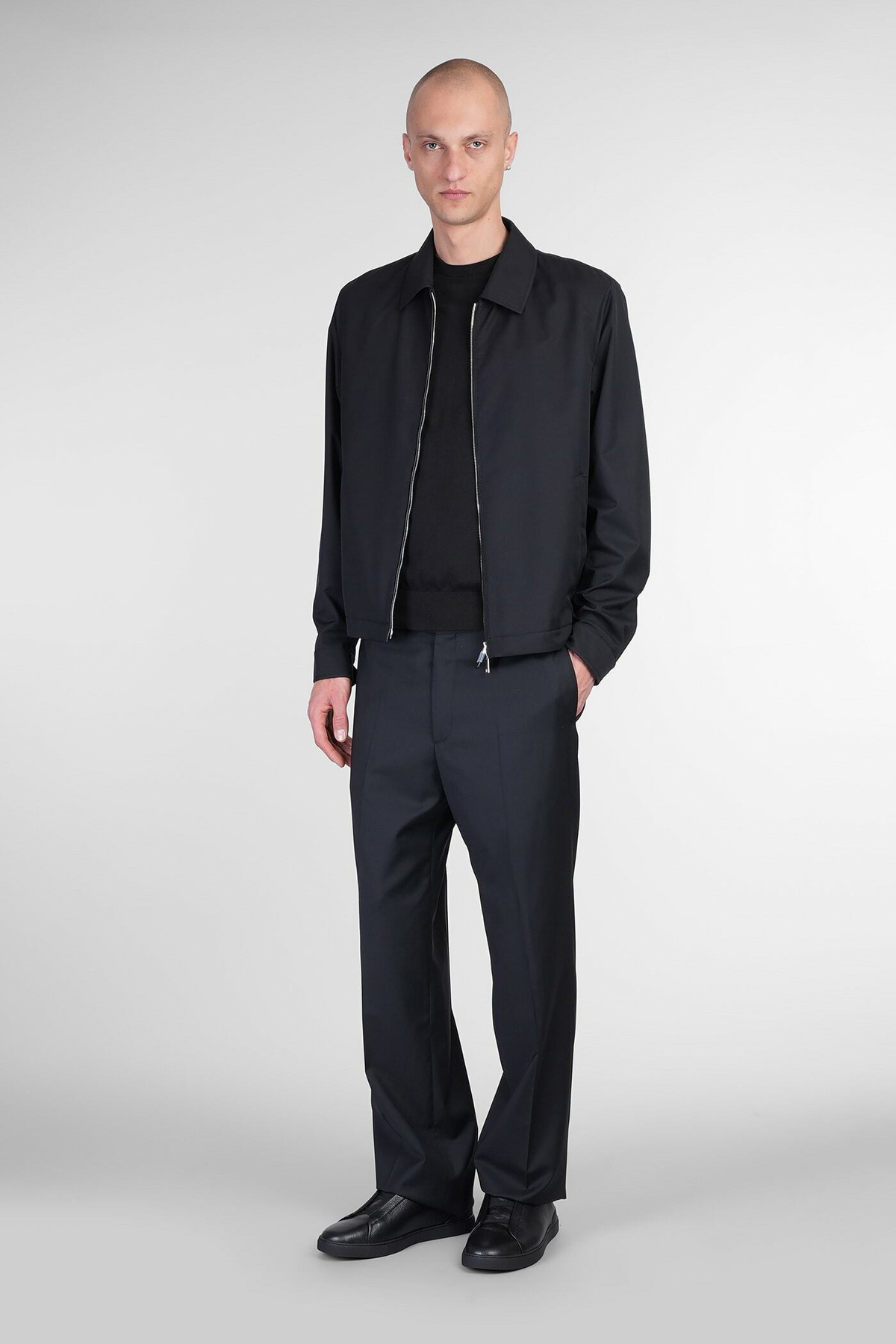 Zegna Casual Jacket In Black Polyester Zegna