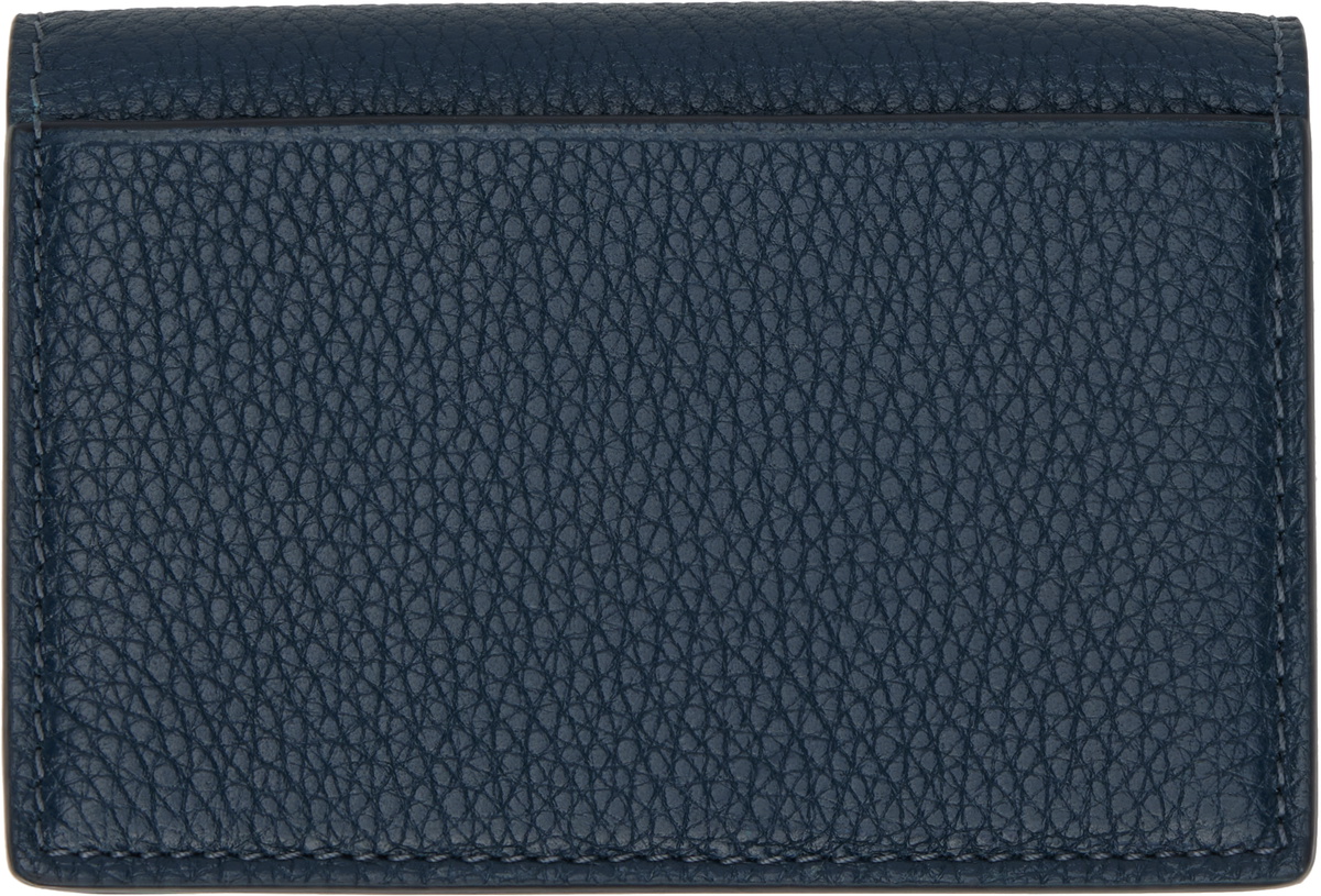 TOM FORD Navy Soft Grain T Line Business Card Holder TOM FORD