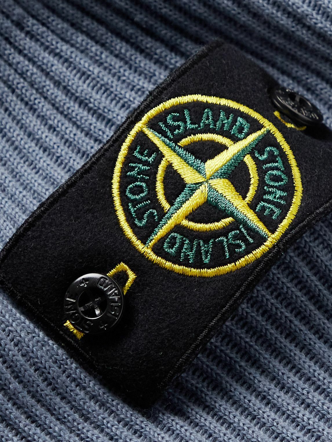 Stone Island - Ribbed Wool Cardigan - Blue Stone Island