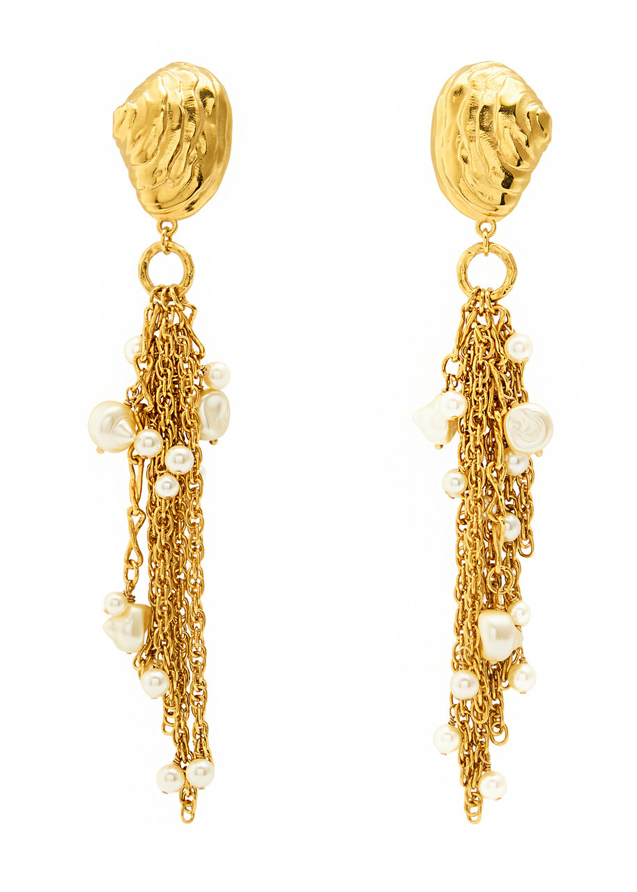 Chloe The Chloé Shells Embellished Drop Earrings - Gold - One Size Chloe