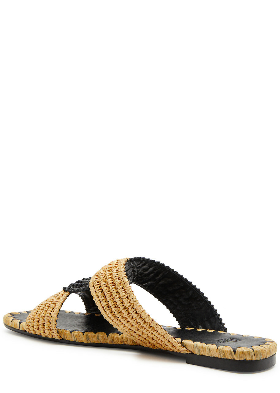 Castañer Prado Raffia Sliders Black Castaner