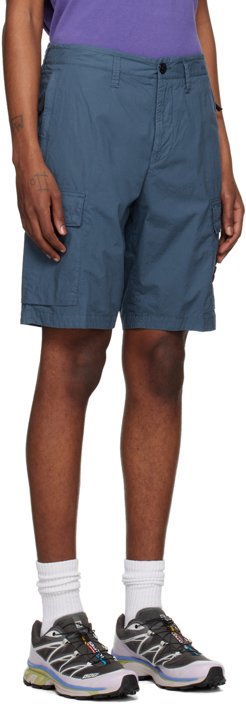 Stone Island Blue Patch Cargo Shorts Stone Island