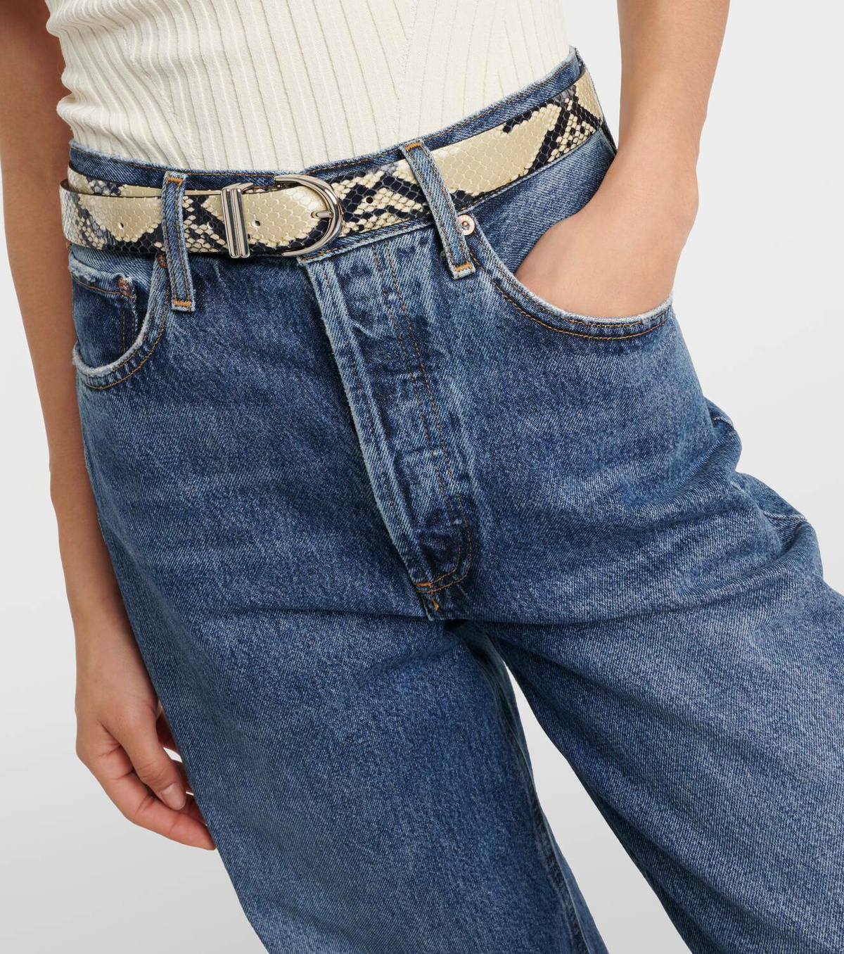 Khaite Bambi snake-effect leather belt Khaite