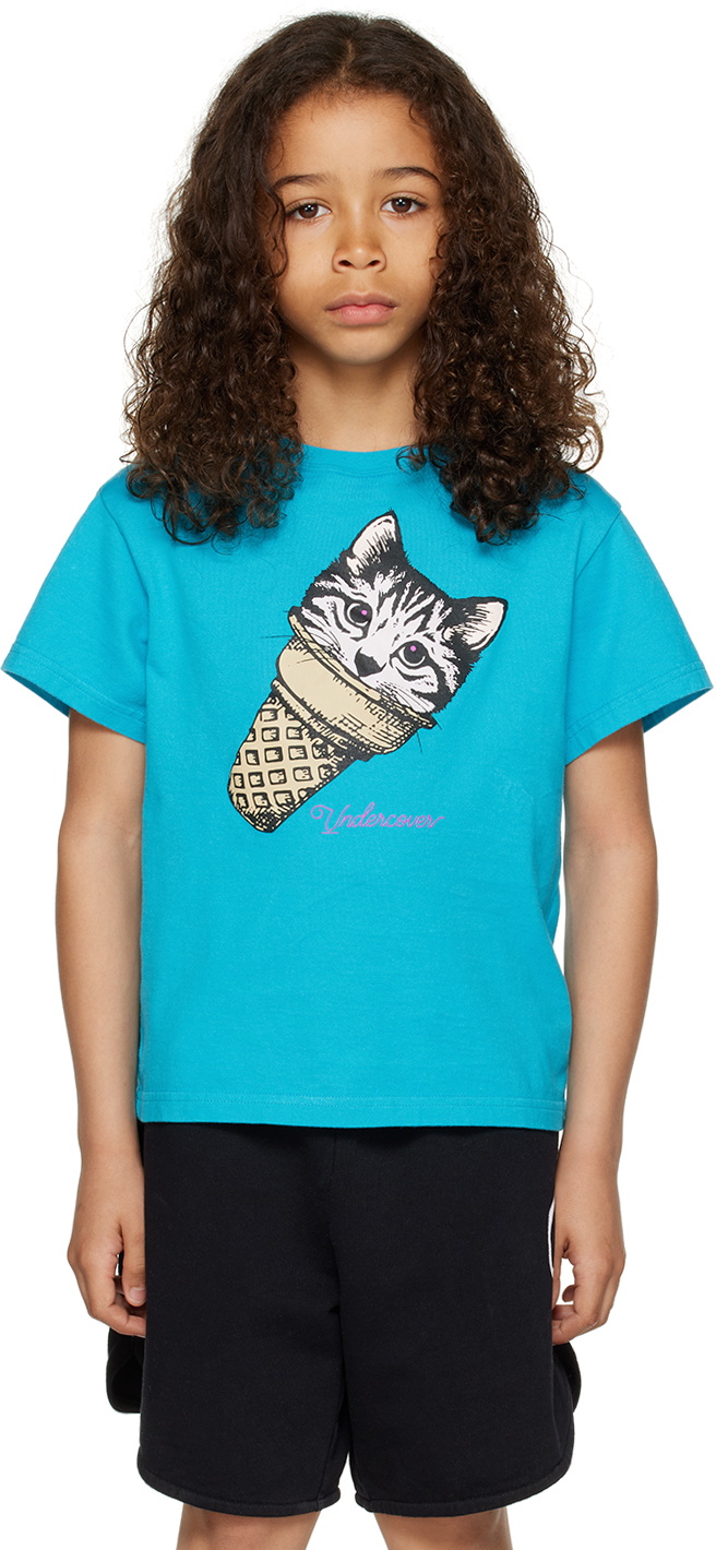 UNDERCOVER Kids Blue Graphic T-Shirt Undercover