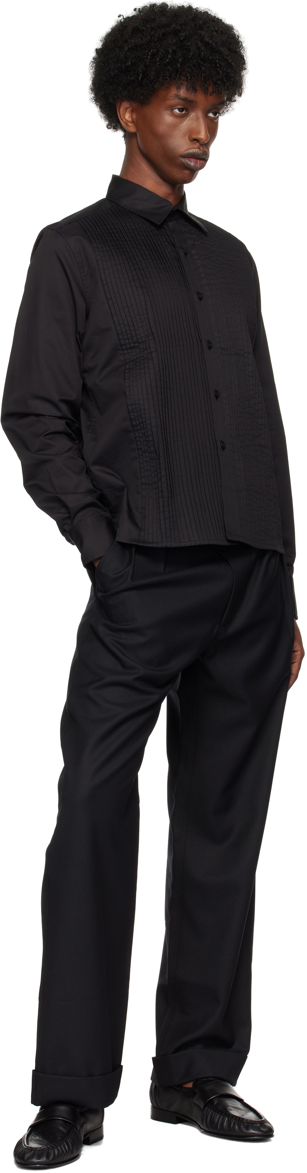 Galilee-By-Sea Black Classic Turn Up Trousers
