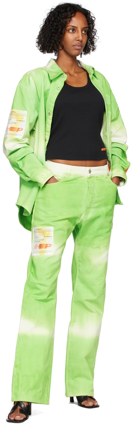 Heron Preston Green Tie-Dye Label Shirt Heron Preston