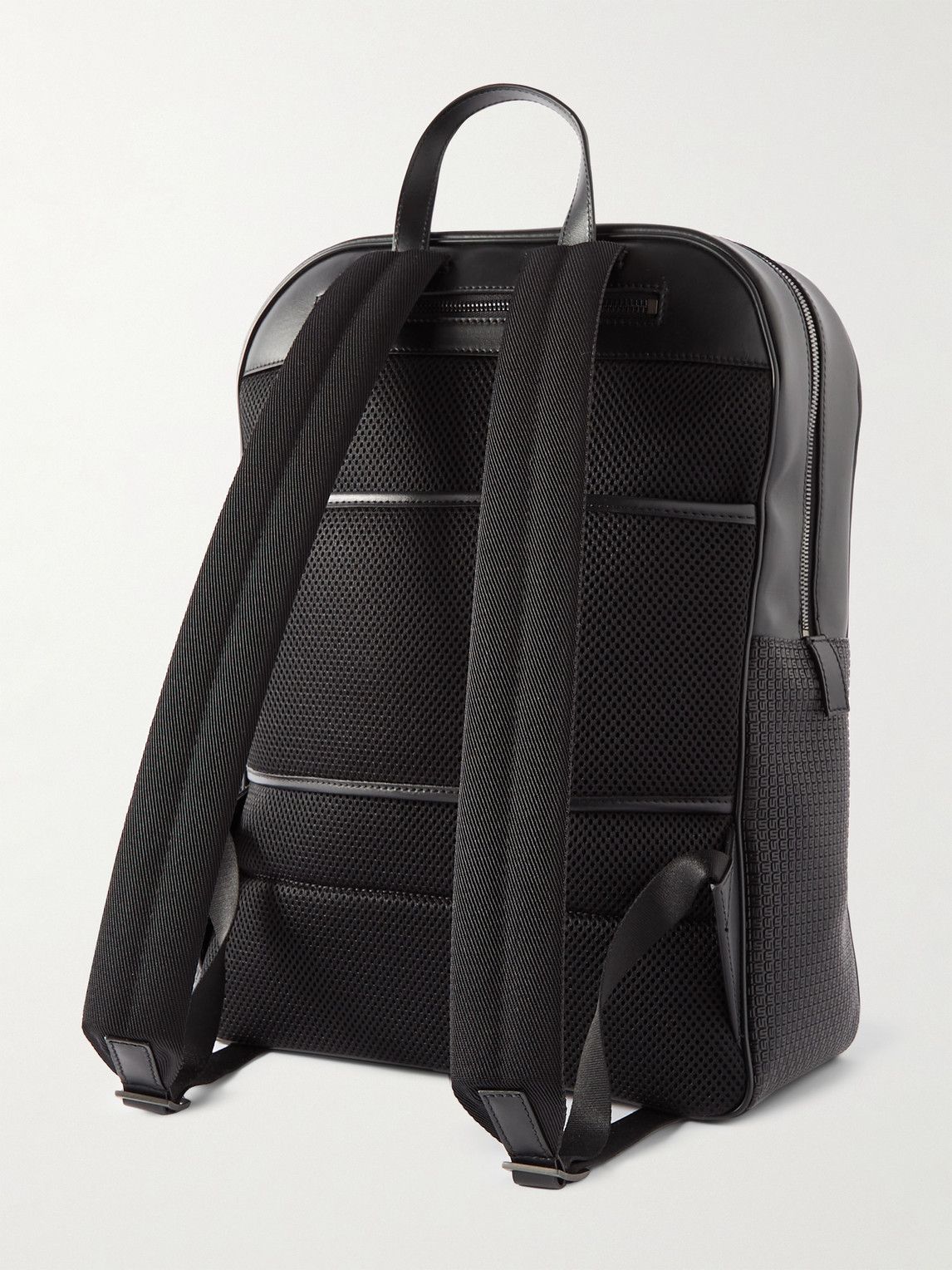 Serapian - Space Invaders Leather-Trimmed Printed Stepan Coated-Canvas ...