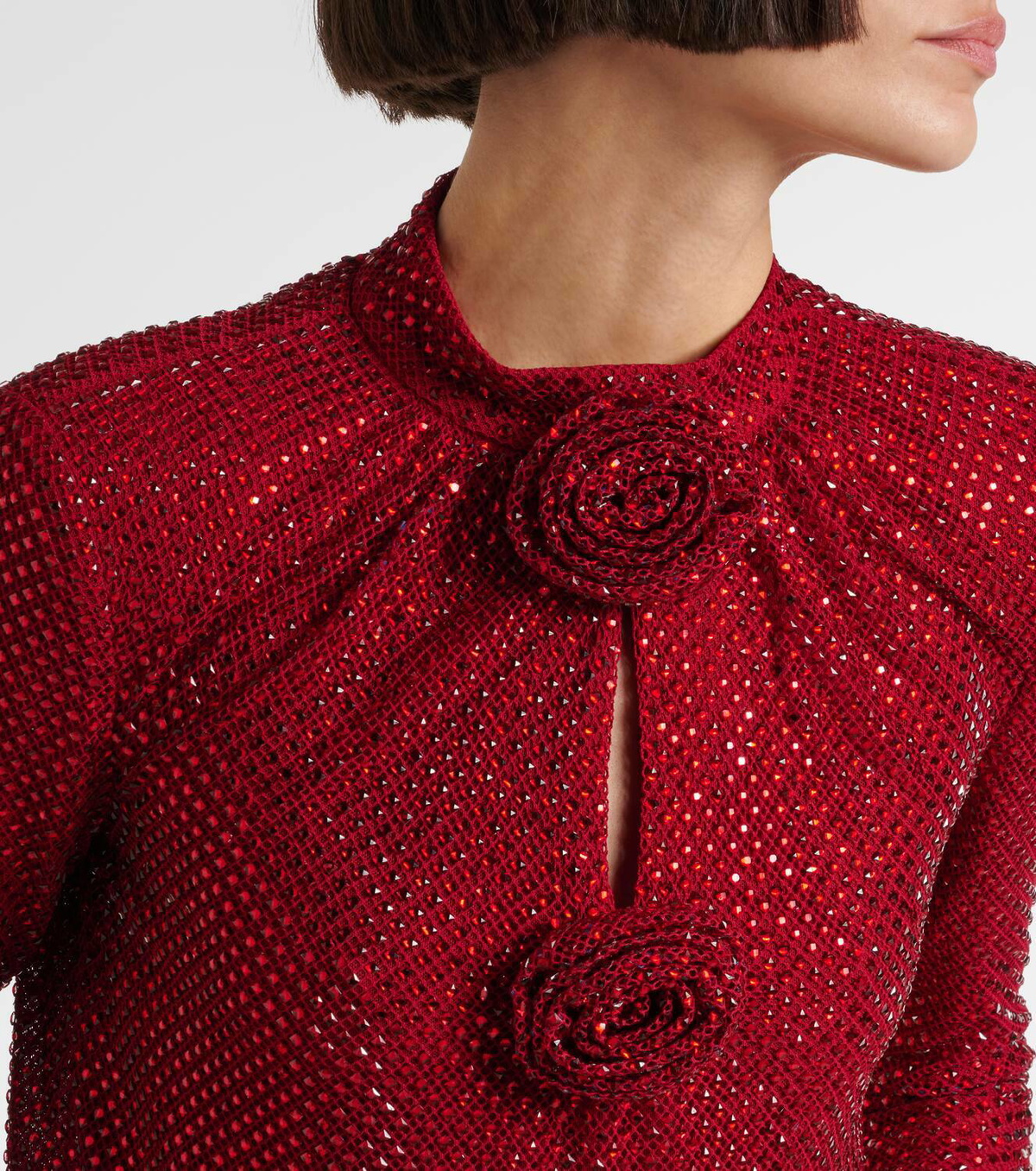 Self-Portrait Embellished fishnet blouse Self-Portrait