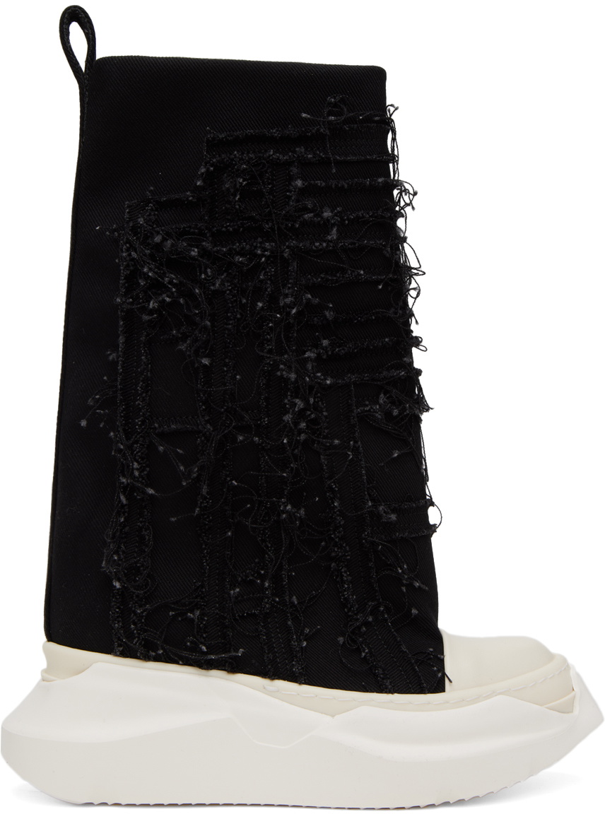 Rick Owens DRKSHDW Black Slashed Fogachine Boots Rick Owens Drkshdw