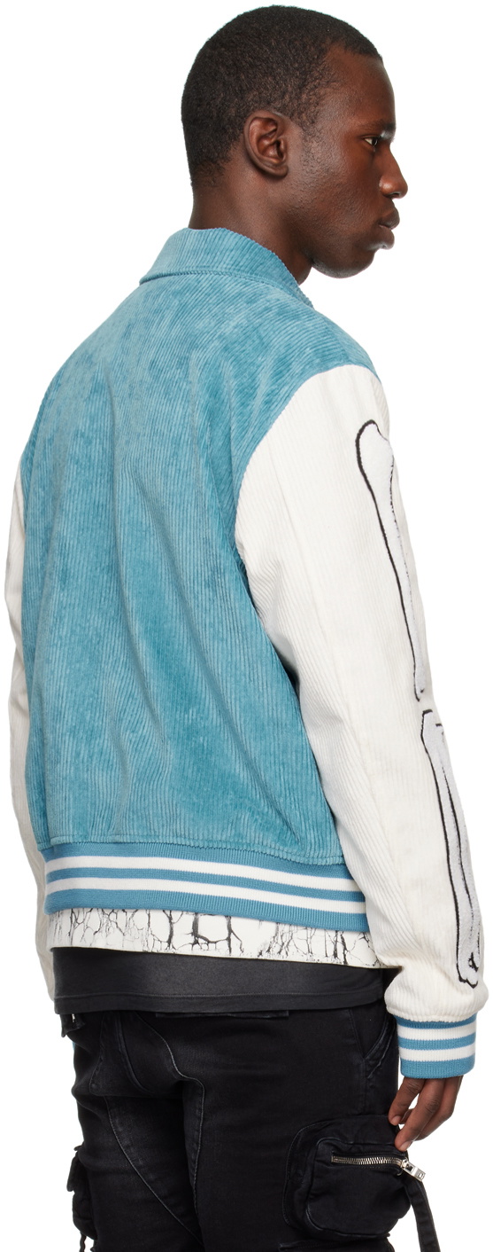 AMIRI Blue Bones Varsity Bomber Jacket Amiri
