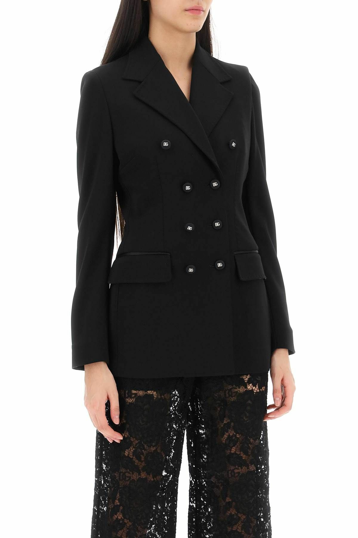 DOLCE & GABBANA turlington jacket in milano stitch Black Dolce & Gabbana