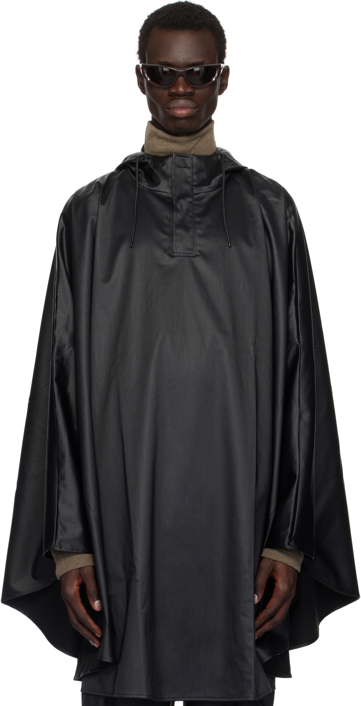 RAINS Black Cape Coat Rains