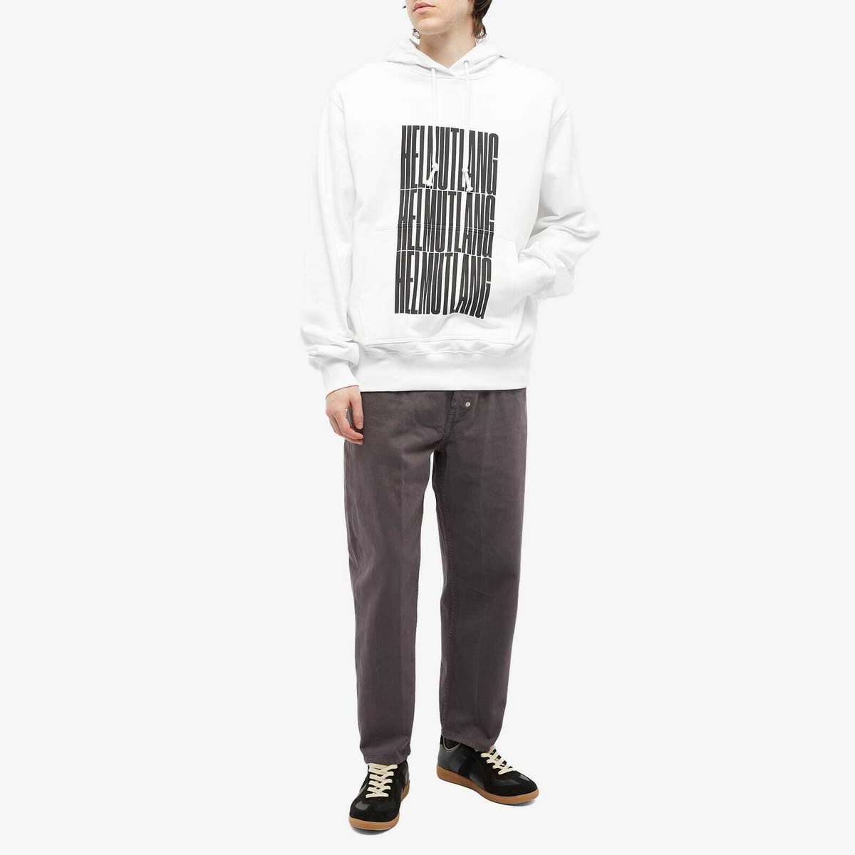 Helmut Lang Men's Bold Logo Hoody in White Helmut Lang