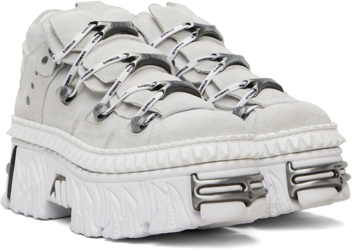 VETEMENTS White New Rock Edition Fire Platform Sneakers Vetements