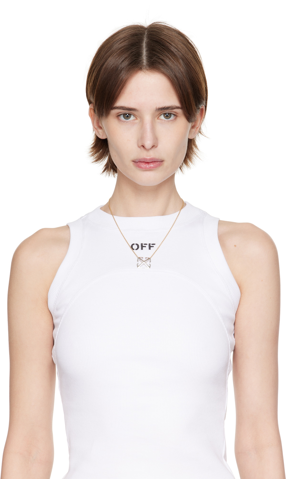 Off-White Gold & Silver Arrow Pendant Necklace Off-White
