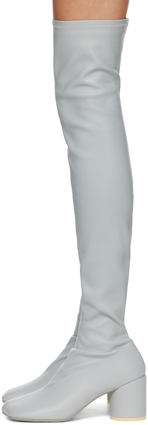 MM6 Maison Margiela Blue Anatomic Tall Boots MM6 Maison Margiela