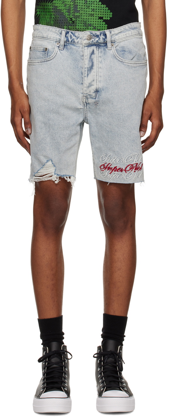 Ksubi Blue Chopper Shorts Ksubi