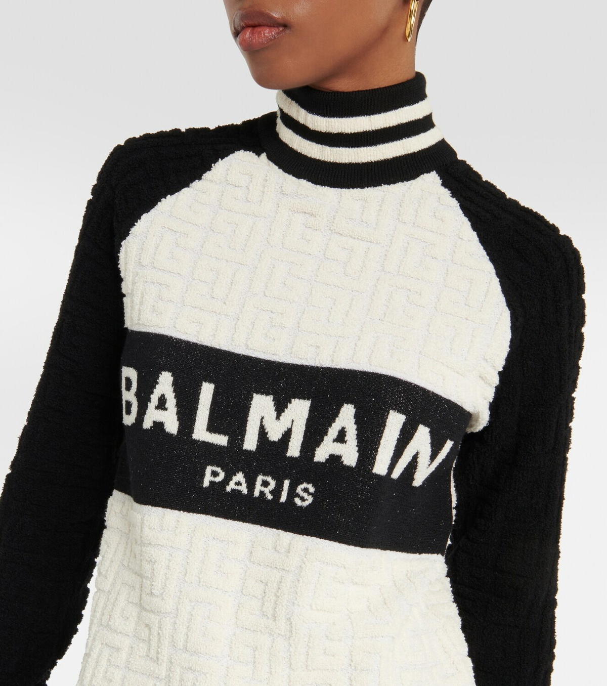 Balmain Monogram jacquard wool and cotton-blend sweater Balmain