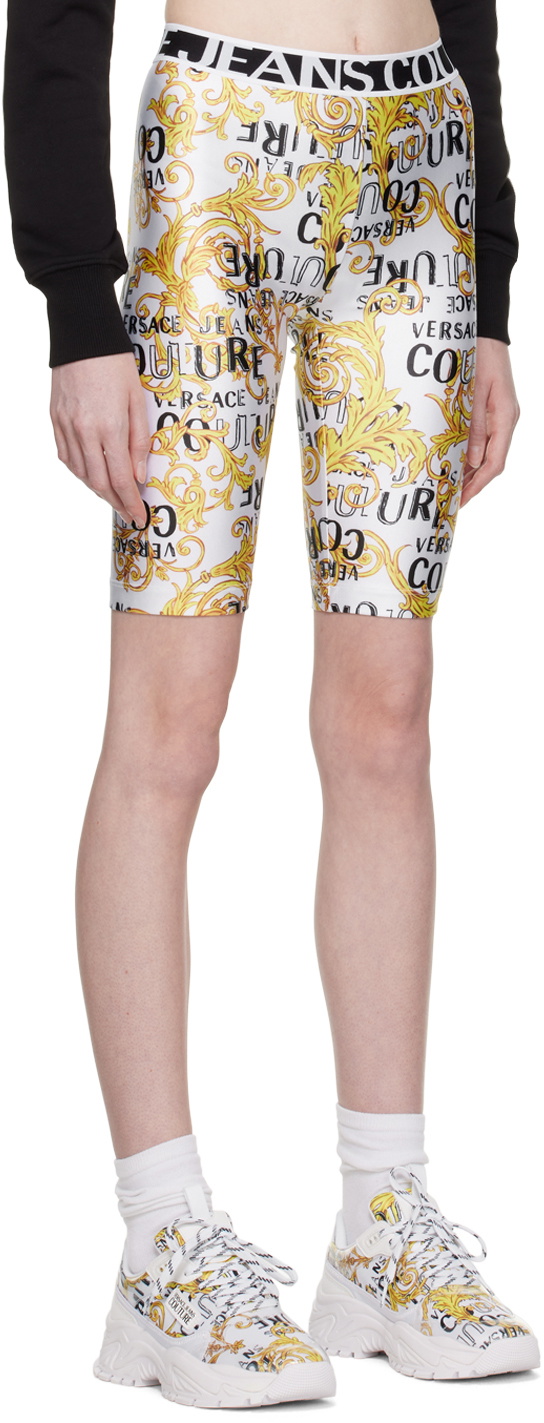 Versace Jeans Couture White Printed Shorts Versace