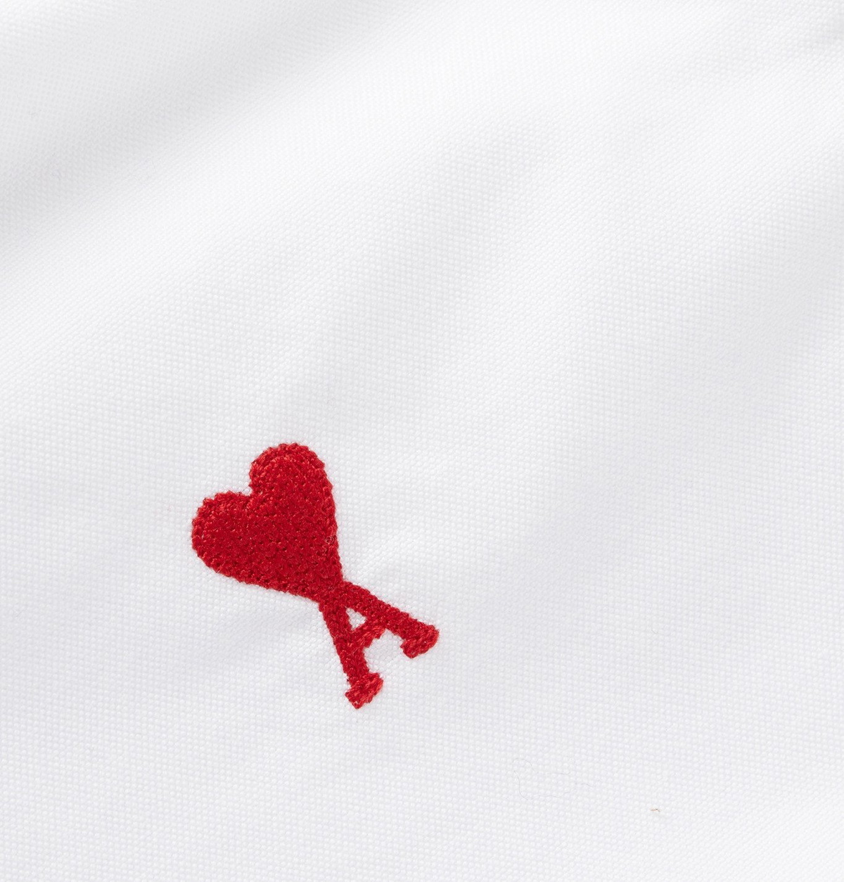 AMI PARIS - Button-Down Collar Logo-Embroidered Cotton Oxford Shirt ...