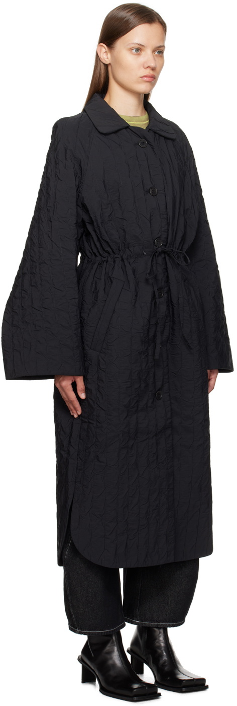 Henrik Vibskov Black Long Bind Coat Henrik Vibskov