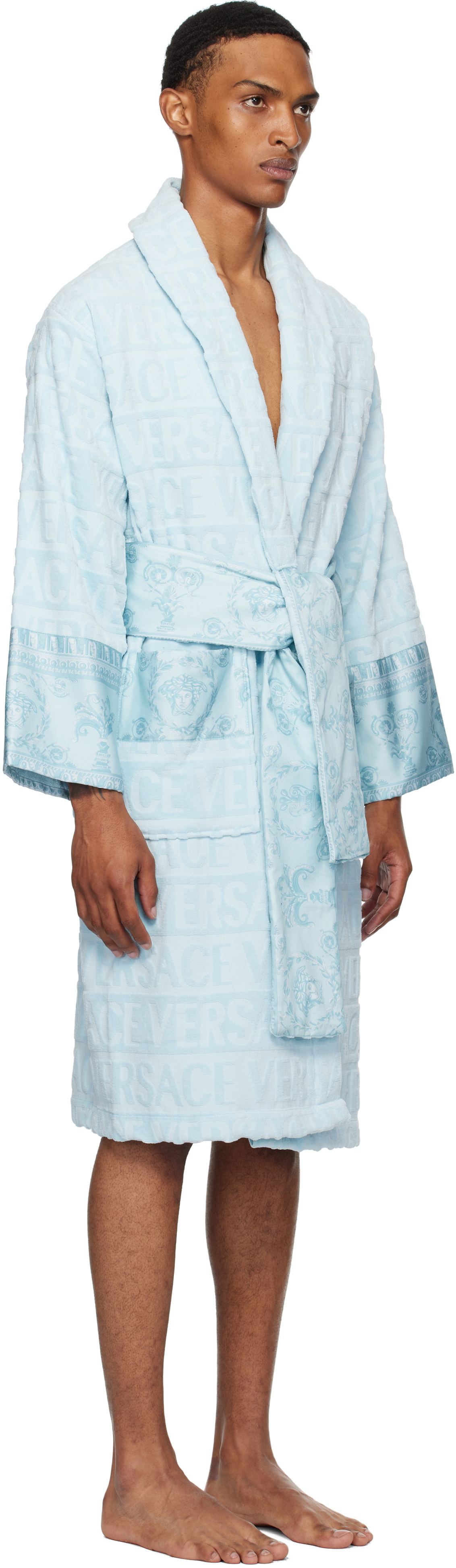 Versace Blue 'I Heart Baroque' Bathrobe Versace