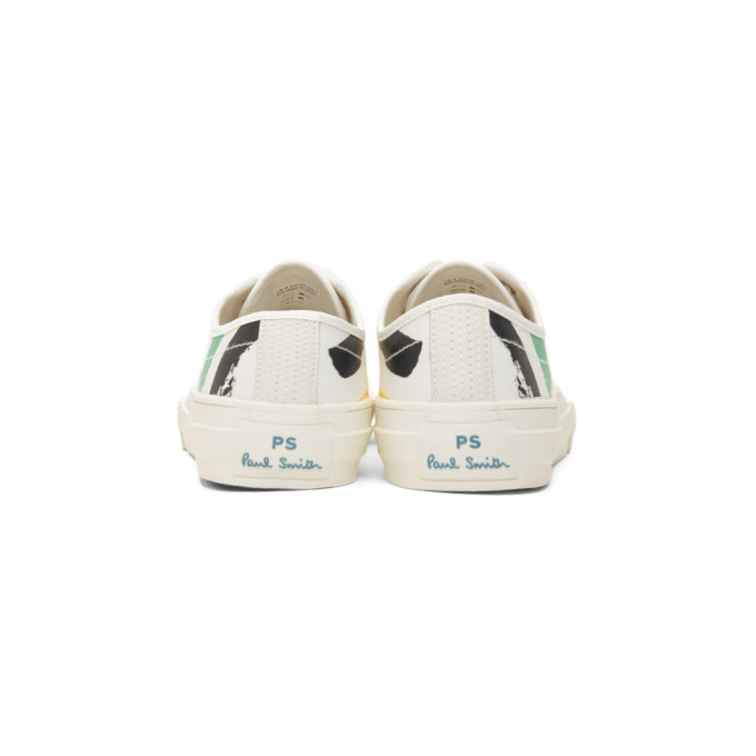 PS by Paul Smith White Painted Sports Stripes Fennec Sneakers PS by ...